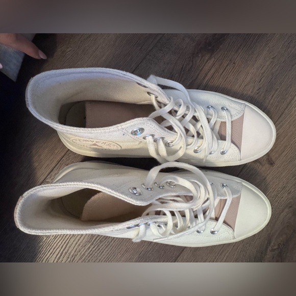 Converse | Shoes | Converse Cream And Pink All Star Move Platform ...